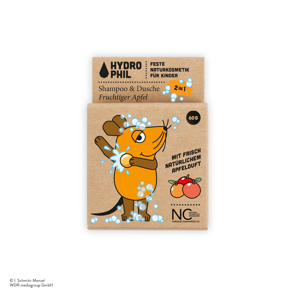 HYDROPHIL - feste Naturseife - Die Maus – FRUCHTIGER APFEL