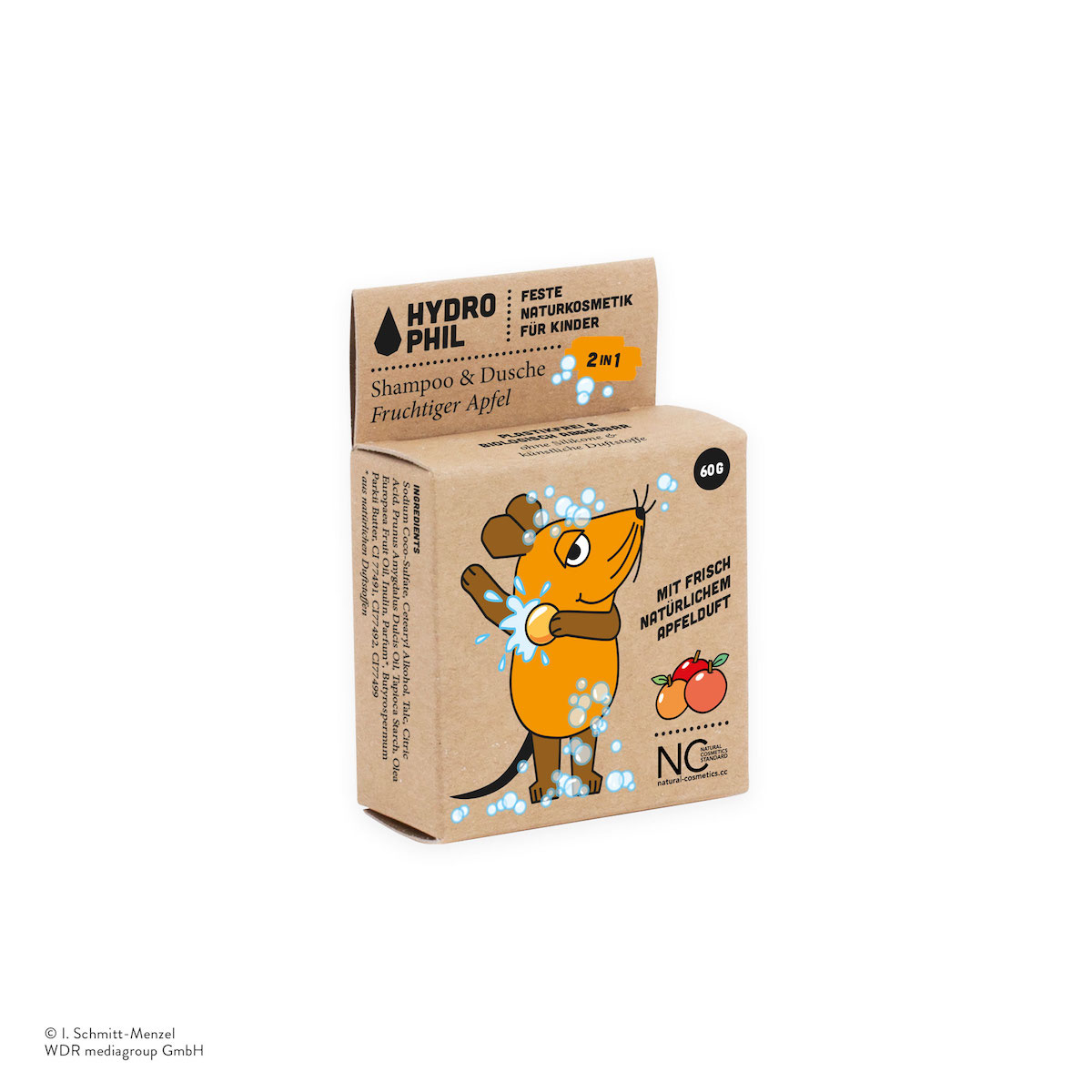 HYDROPHIL - feste Naturseife - Die Maus – FRUCHTIGER APFEL
