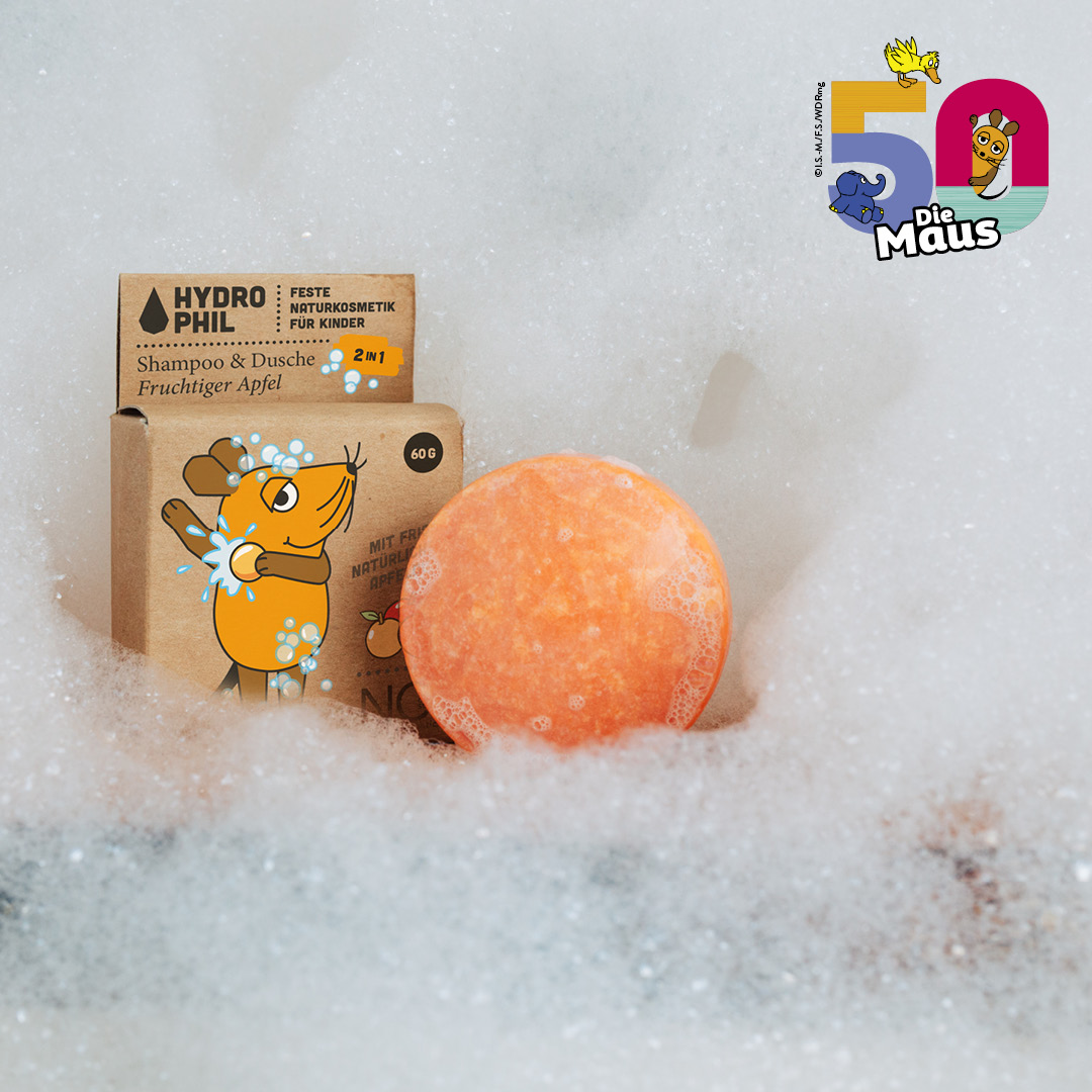 HYDROPHIL - feste Naturseife - Die Maus – FRUCHTIGER APFEL