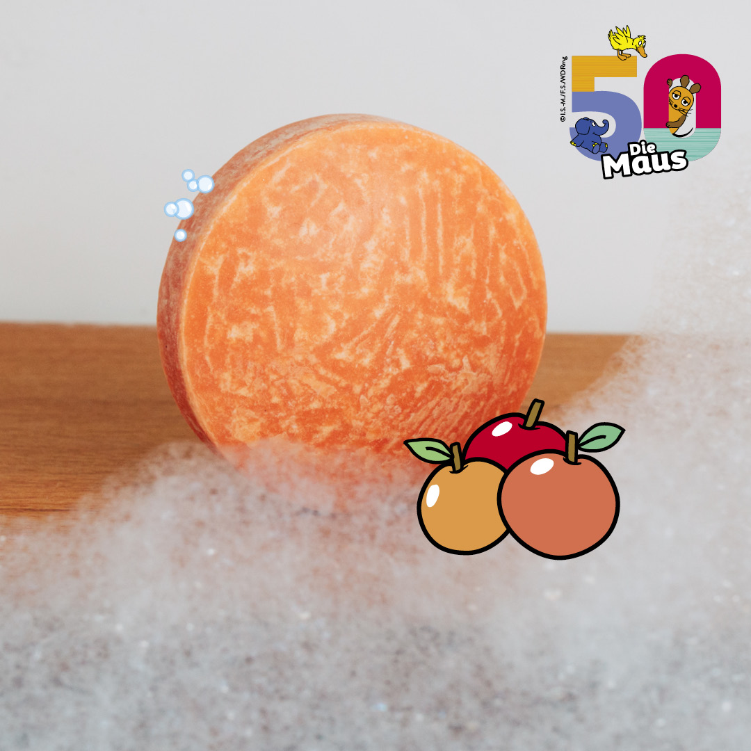 HYDROPHIL - feste Naturseife - Die Maus – FRUCHTIGER APFEL